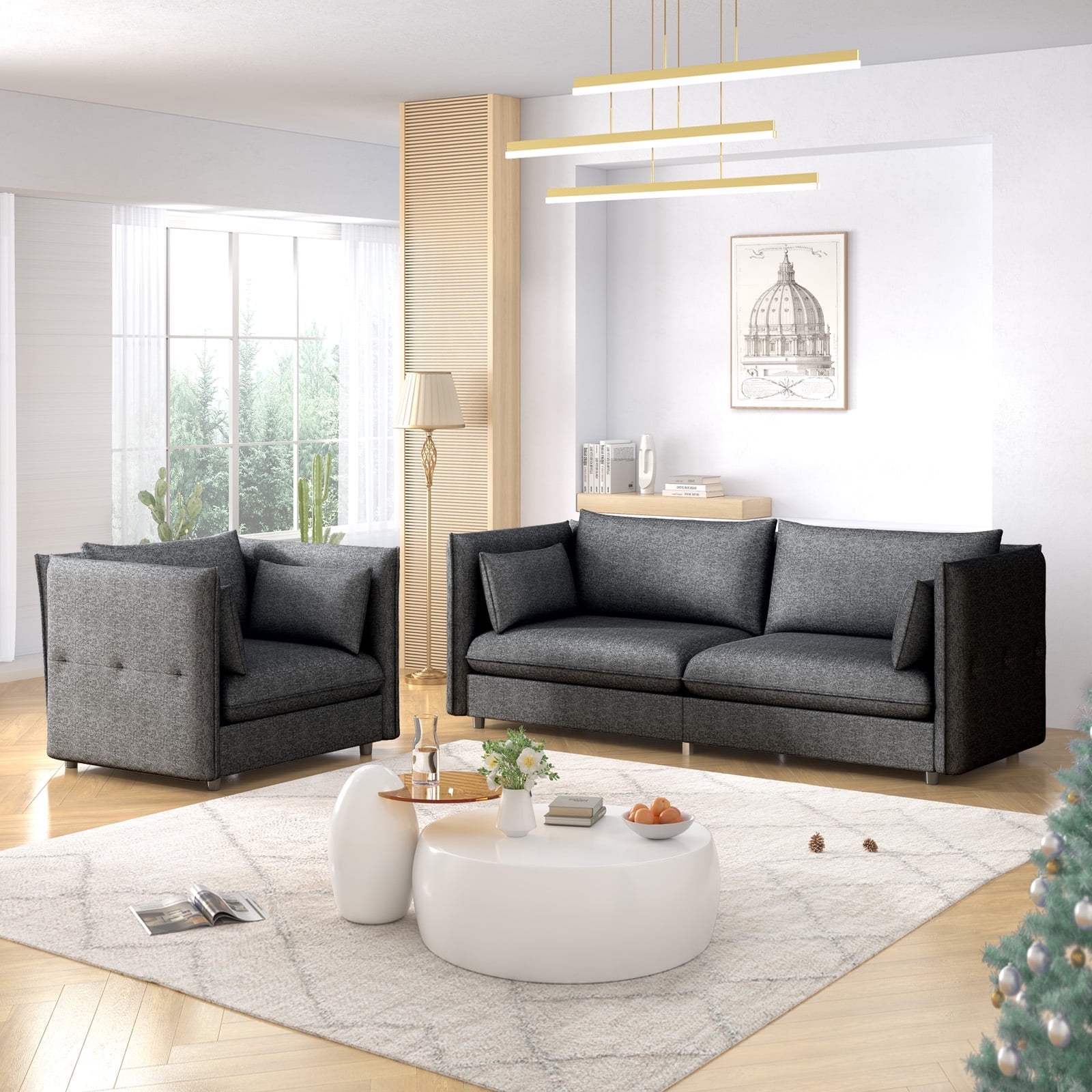 BALUS Living Room Furniture Set, Modern Sectional Couch Set with ...