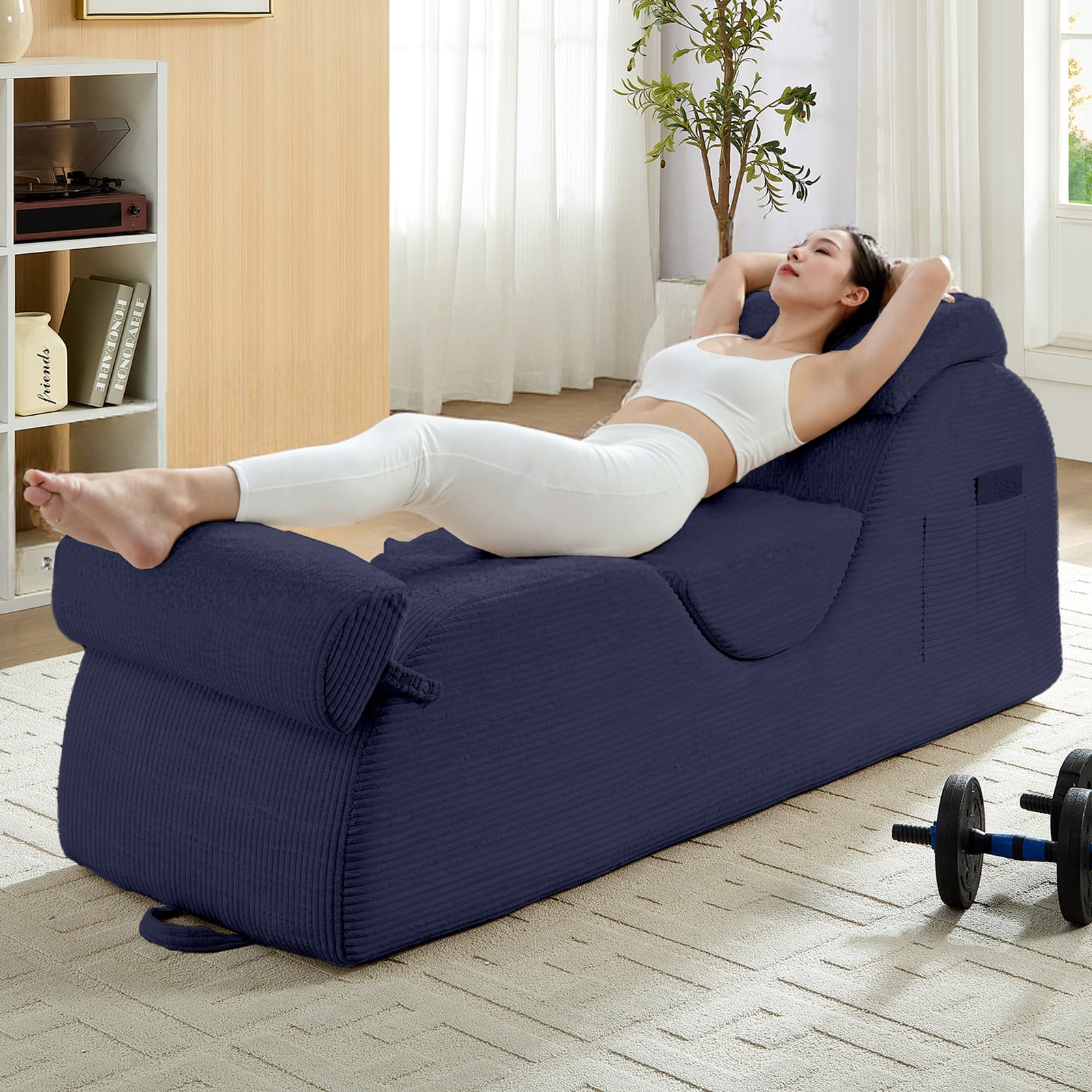 BALUS 68" Yoga Sofa With Three Pillows, Chaise Lounge Chair For Yoga ...