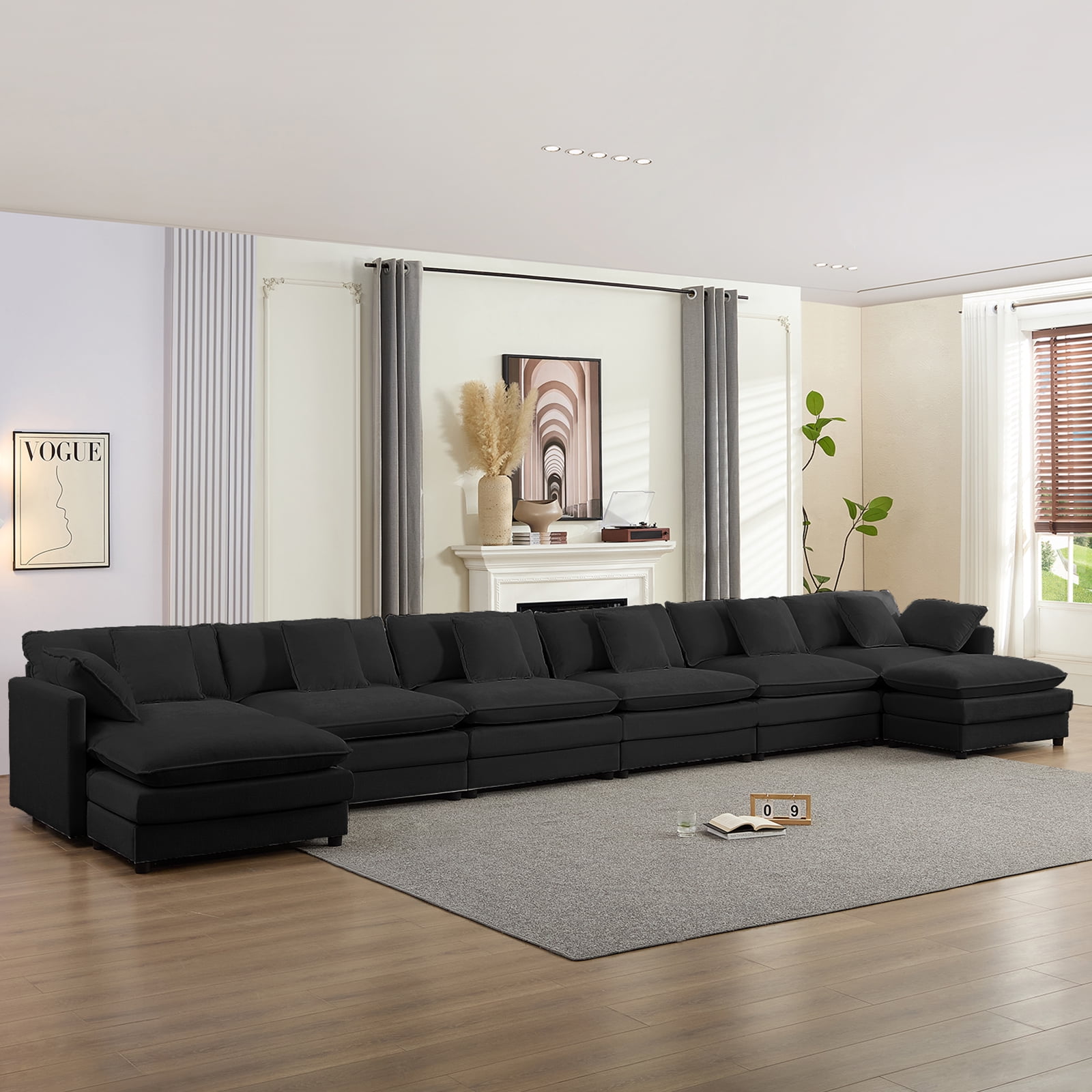 BALUS Convertible Modular Sofa with Ottoman, U Shaped Sectional Couch ...