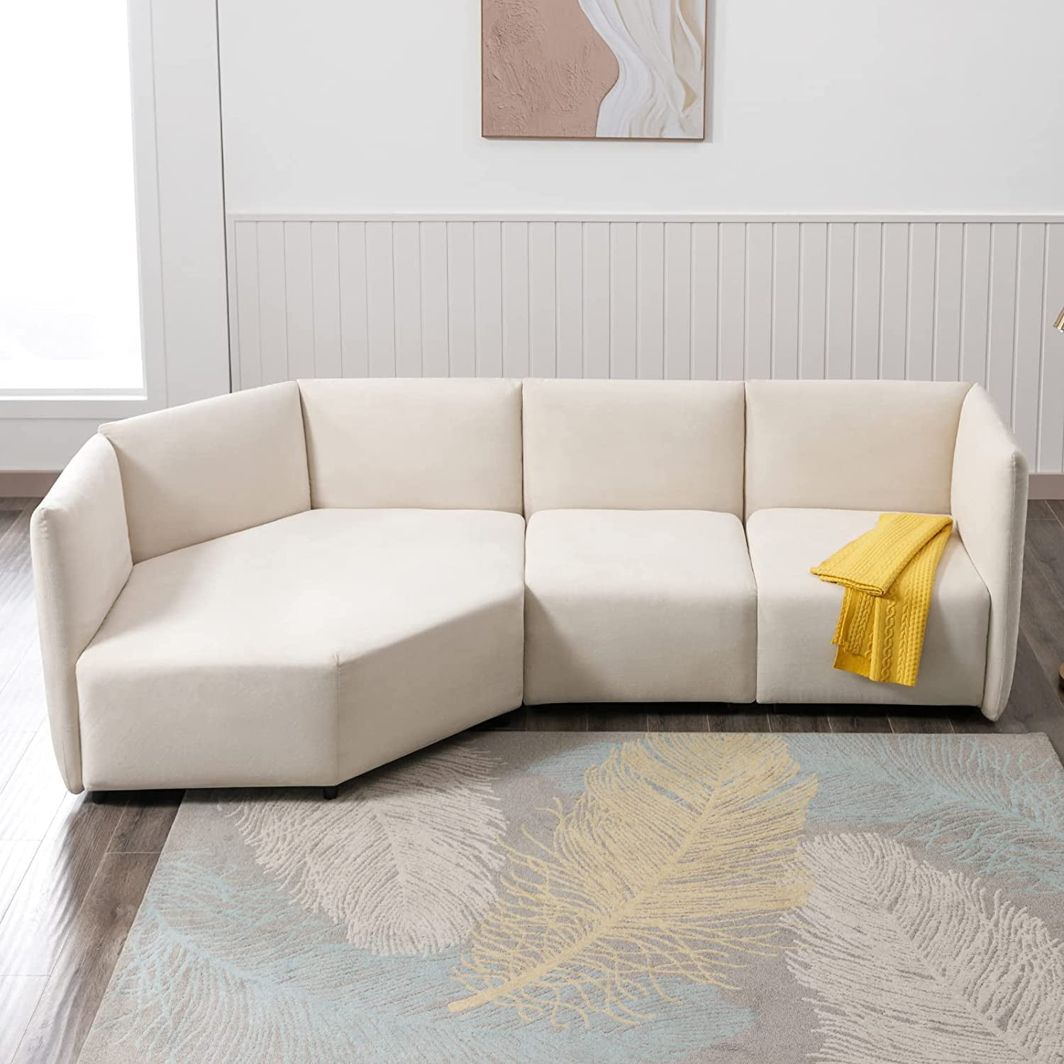 BALUS Curved Sectional Sofa Couch for Living Room, Free Combination ...