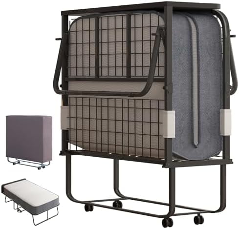 BALUS Folding Bed with Mattress for Adults, 75 ''L X 38''W Rollaway Bed ...