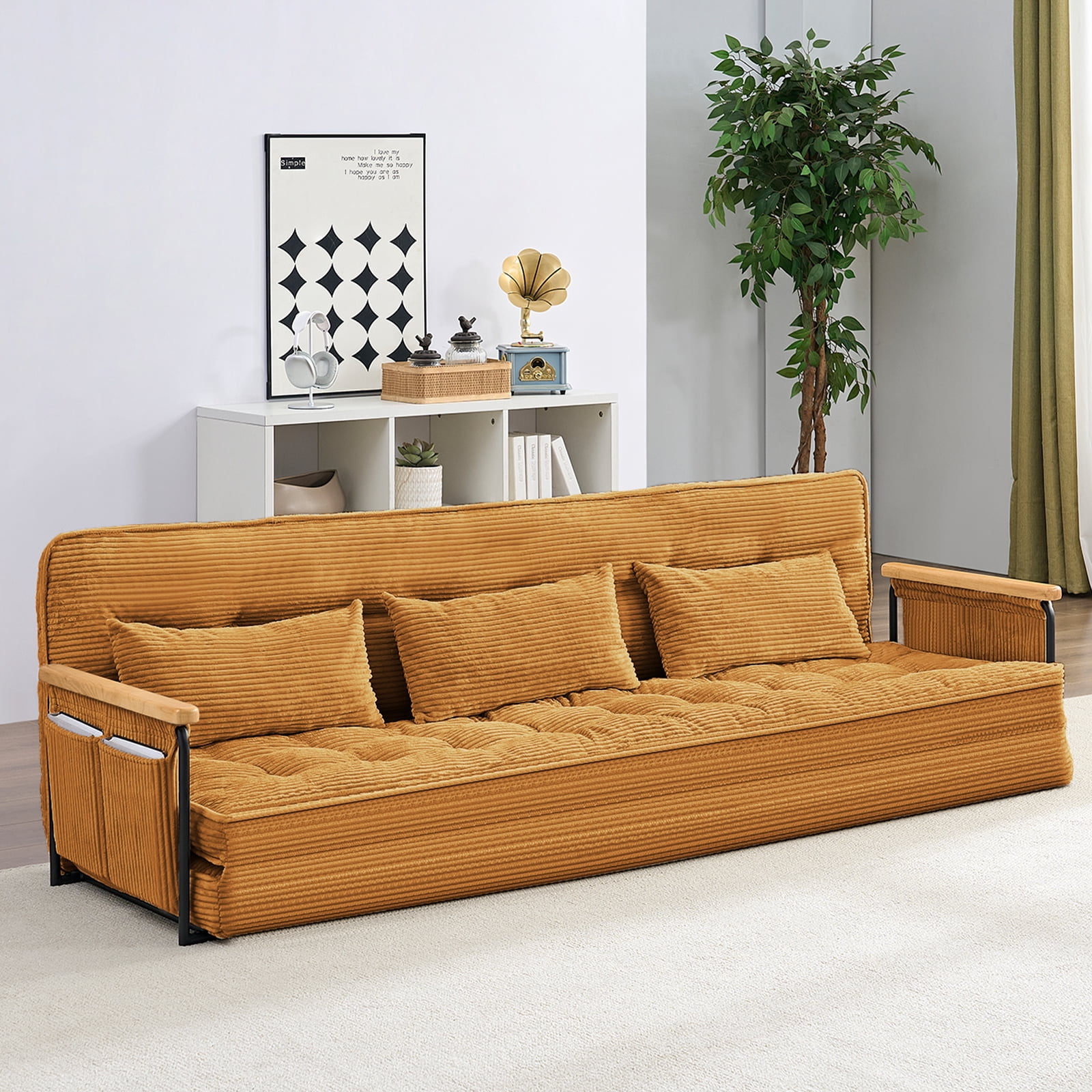 BALUS King Size Lazy Floor Sofa Bed, 3-in-1 sleeper Foldable Futons ...
