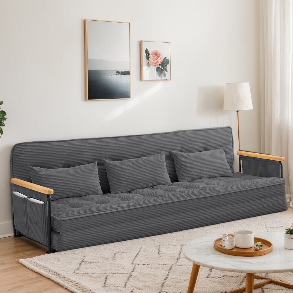 BALUS King Size Lazy Floor Sofa Bed, 3-in-1 sleeper Foldable Futons ...