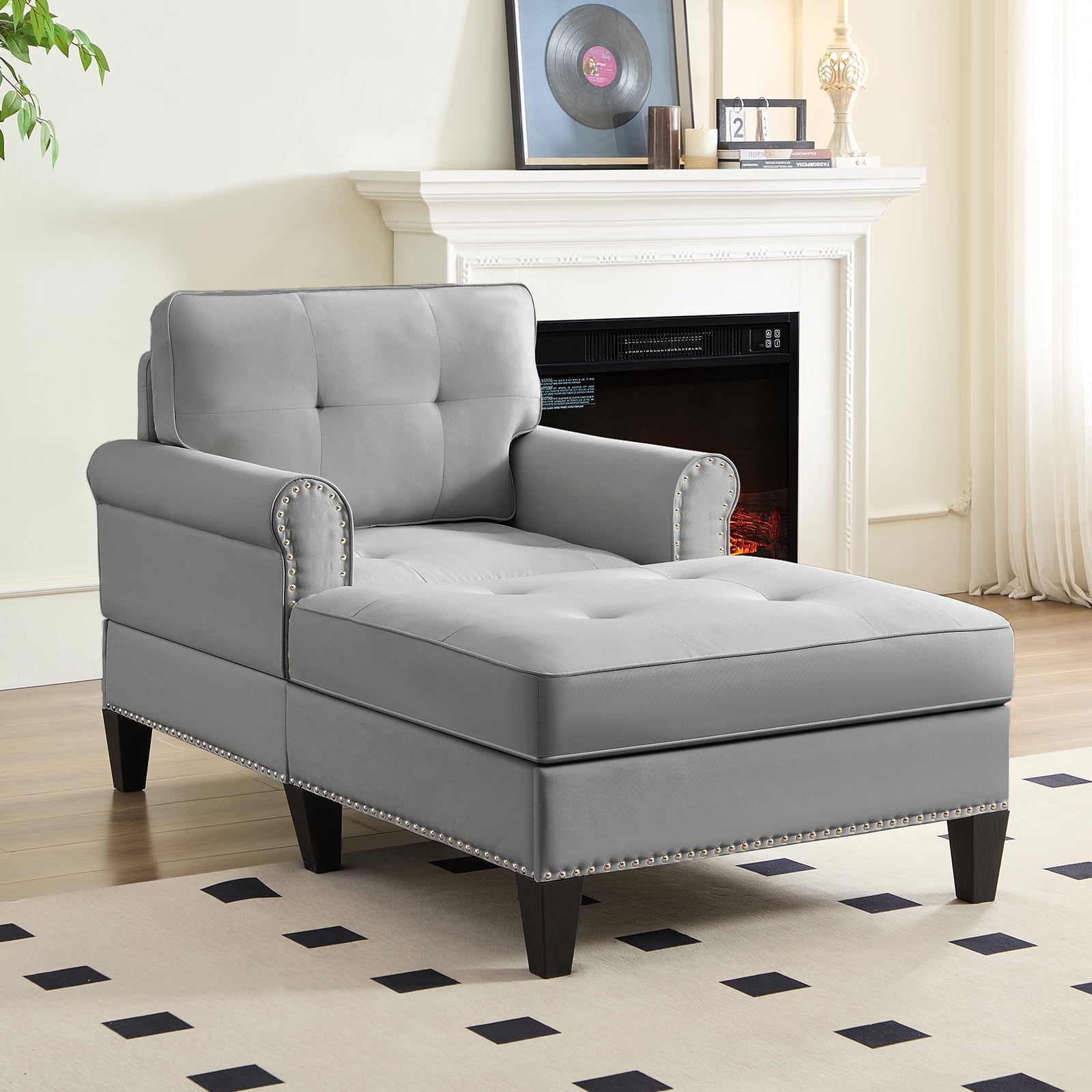 BALUS Modern Sleeper Chair with Arm, Cozy Linen Sofa Bed, Durable ...