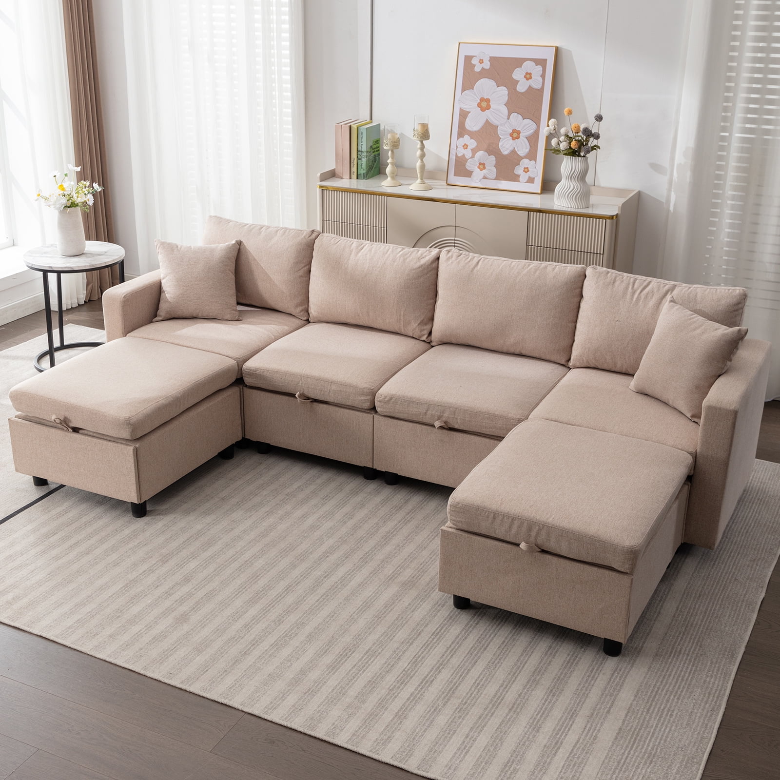 BALUS Modular Sectional Sofa, Convertible U Shaped Sofa Couch with ...