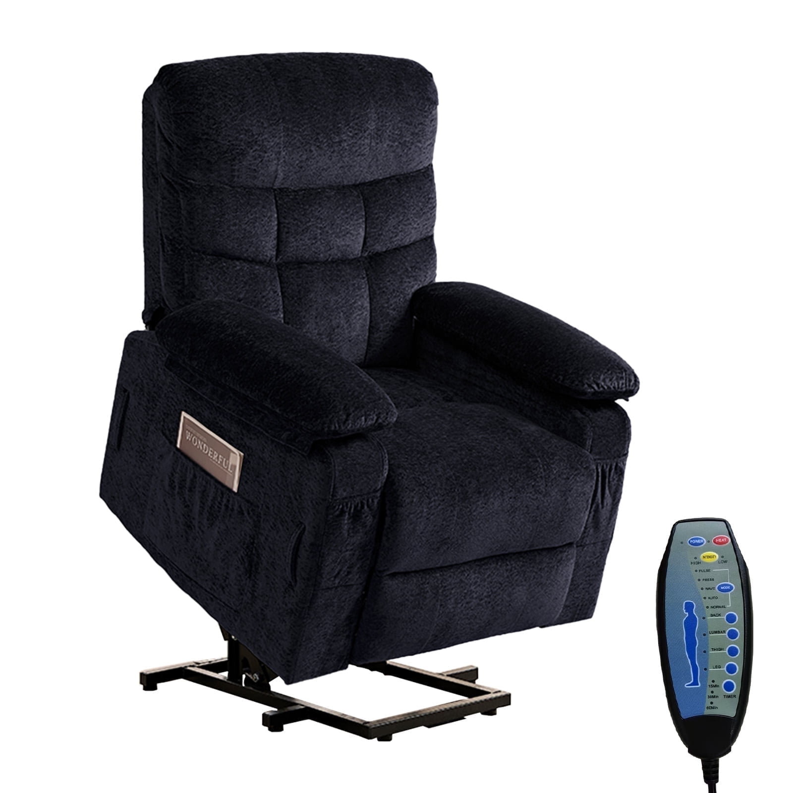 BALUS Oversized Power Lift Recliner with Dual Motor for Elderly, Velvet ...