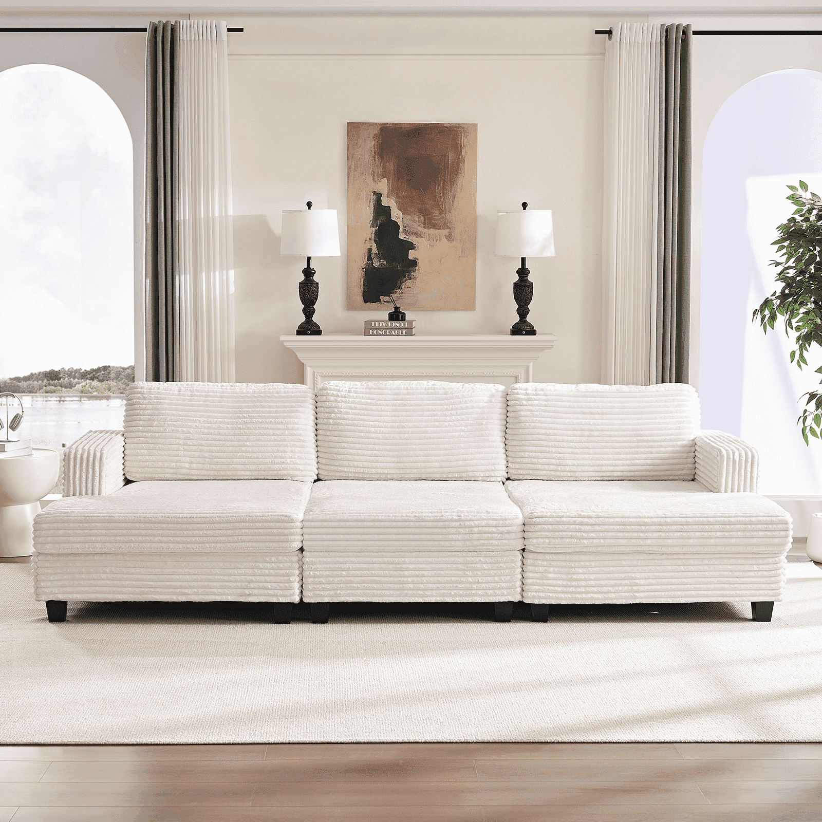 BALUS Oversized Sectional Sofa, Modern 120" Sofa and Couch with Super ...