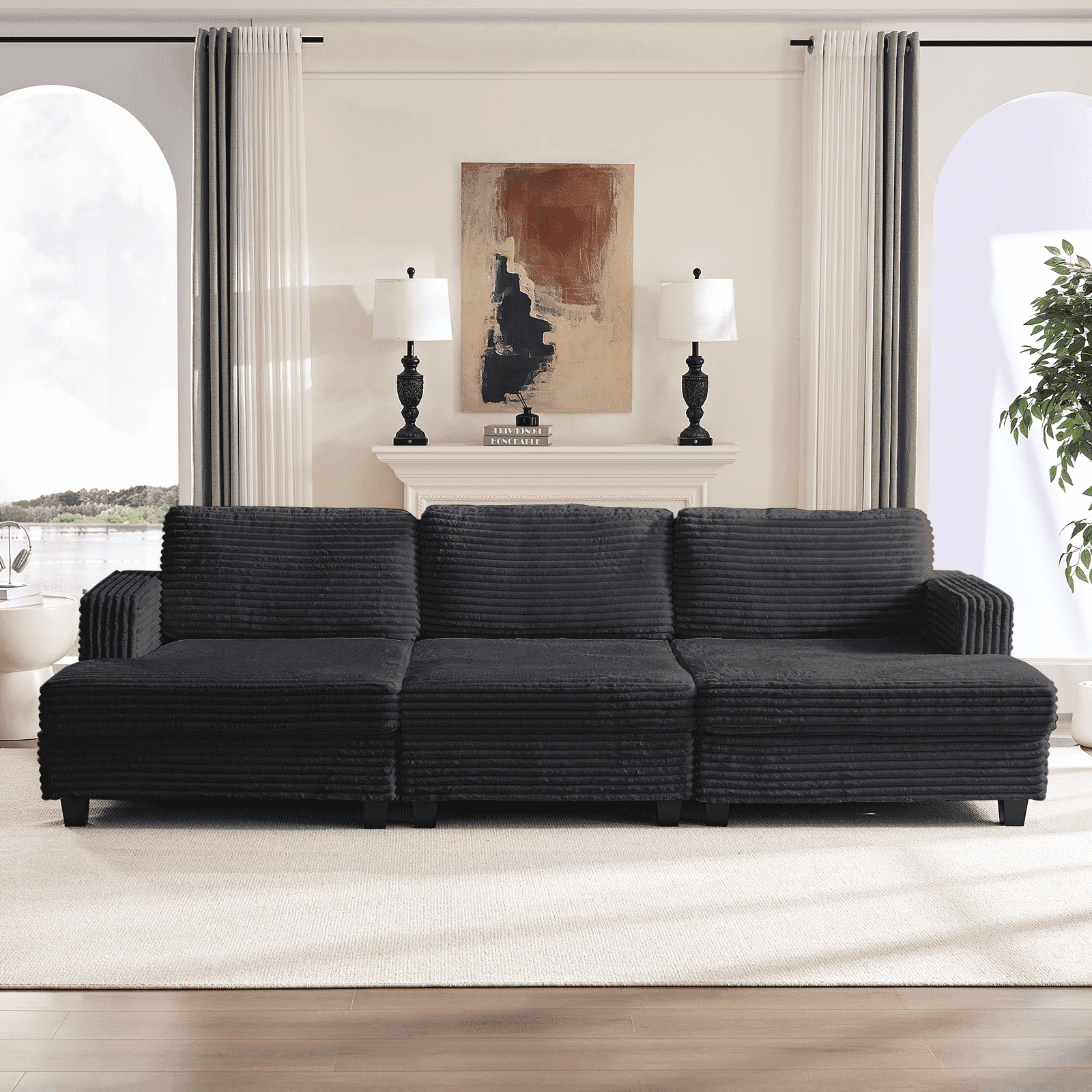 BALUS Oversized Sectional Sofa, Modern 120" Sofa and Couch with Super ...