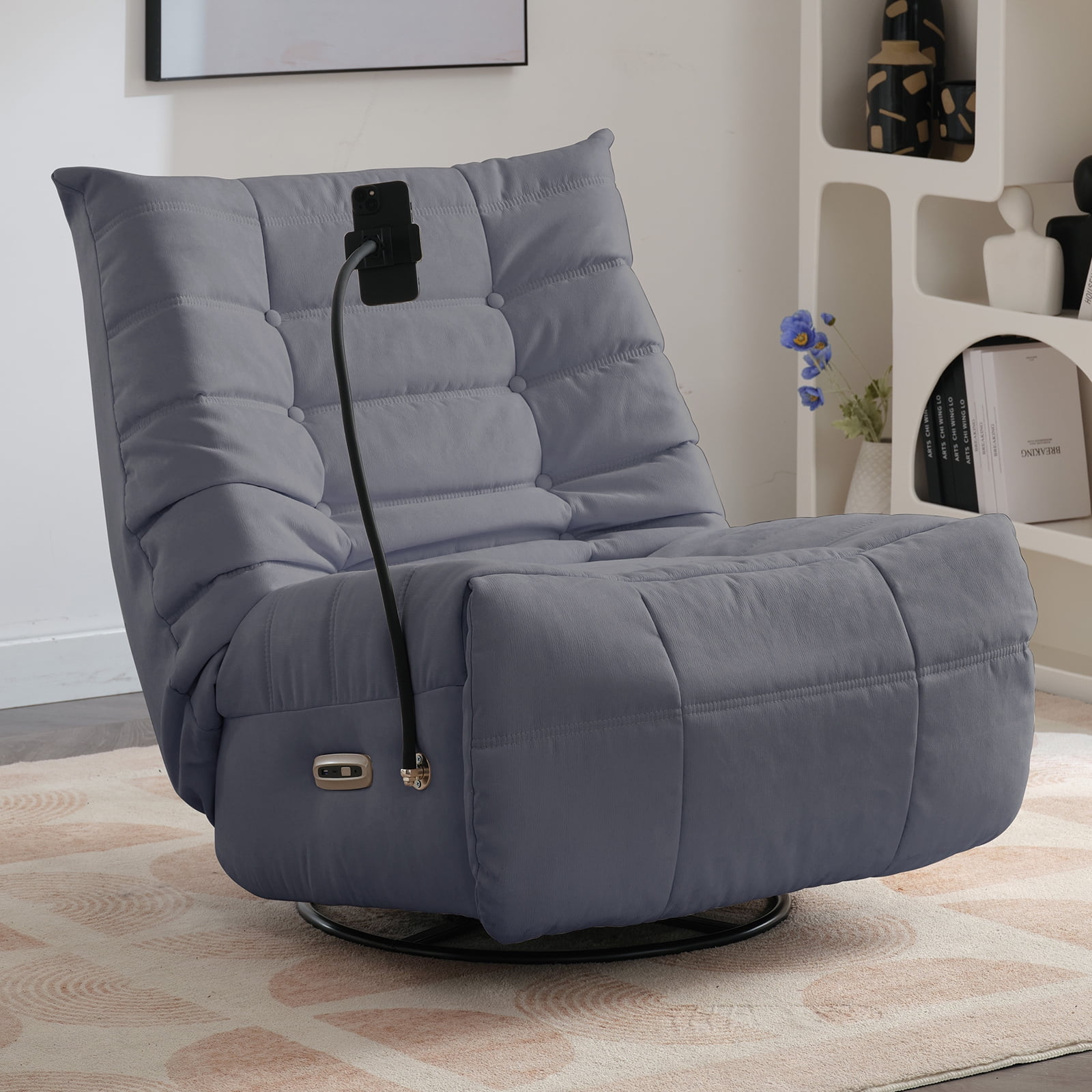 BALUS Oversized Swivel Recliner Chair with Voice Control & Bluetooth ...
