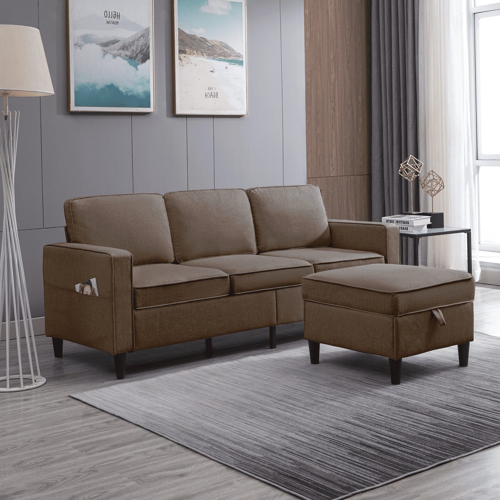 BALUS Oversized Small Sectional Sofa with L-Shaped Design and Storage ...