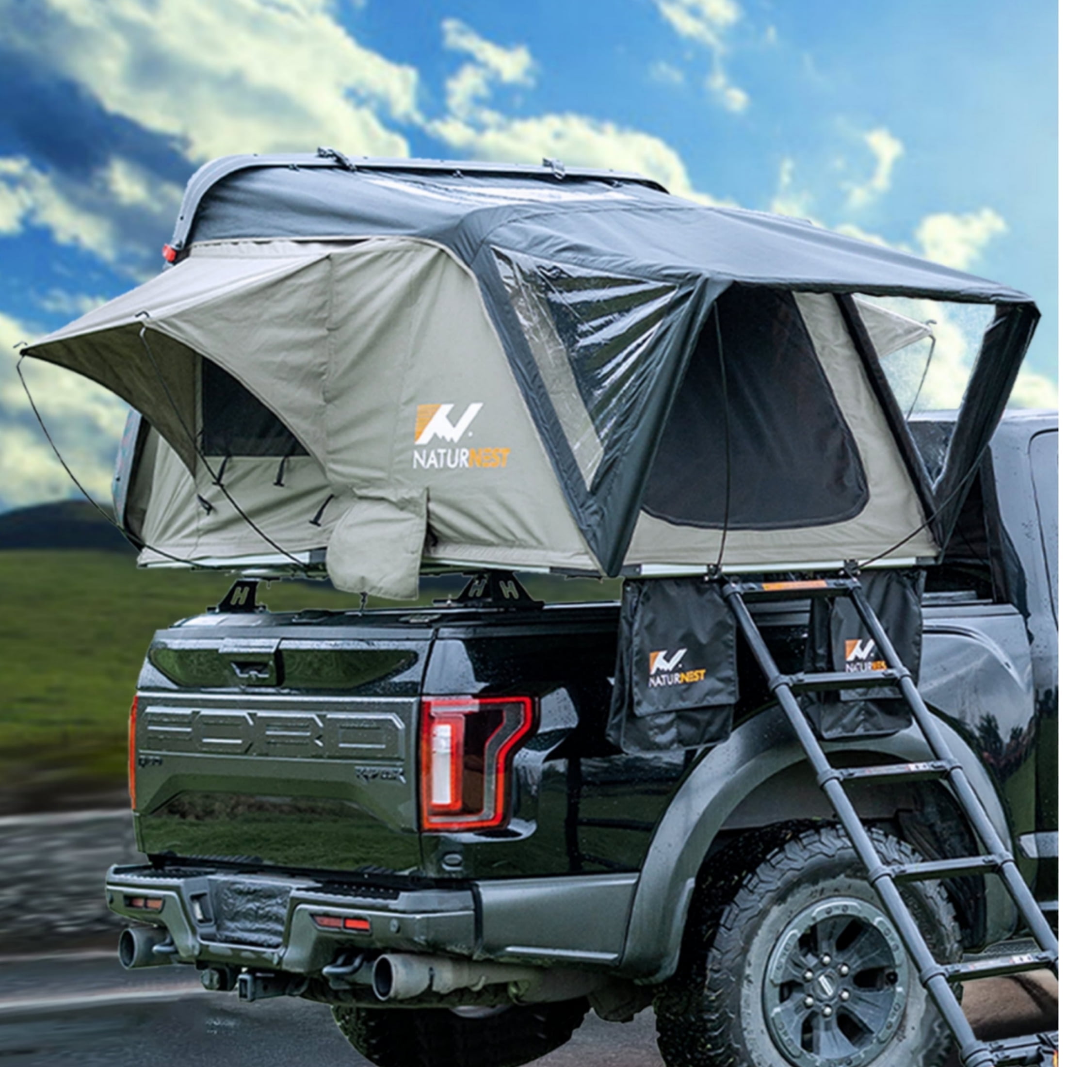 BAMACAR Naturnest Rooftop Tent Hardshell 2-4 Person Roof Top Tent for ...