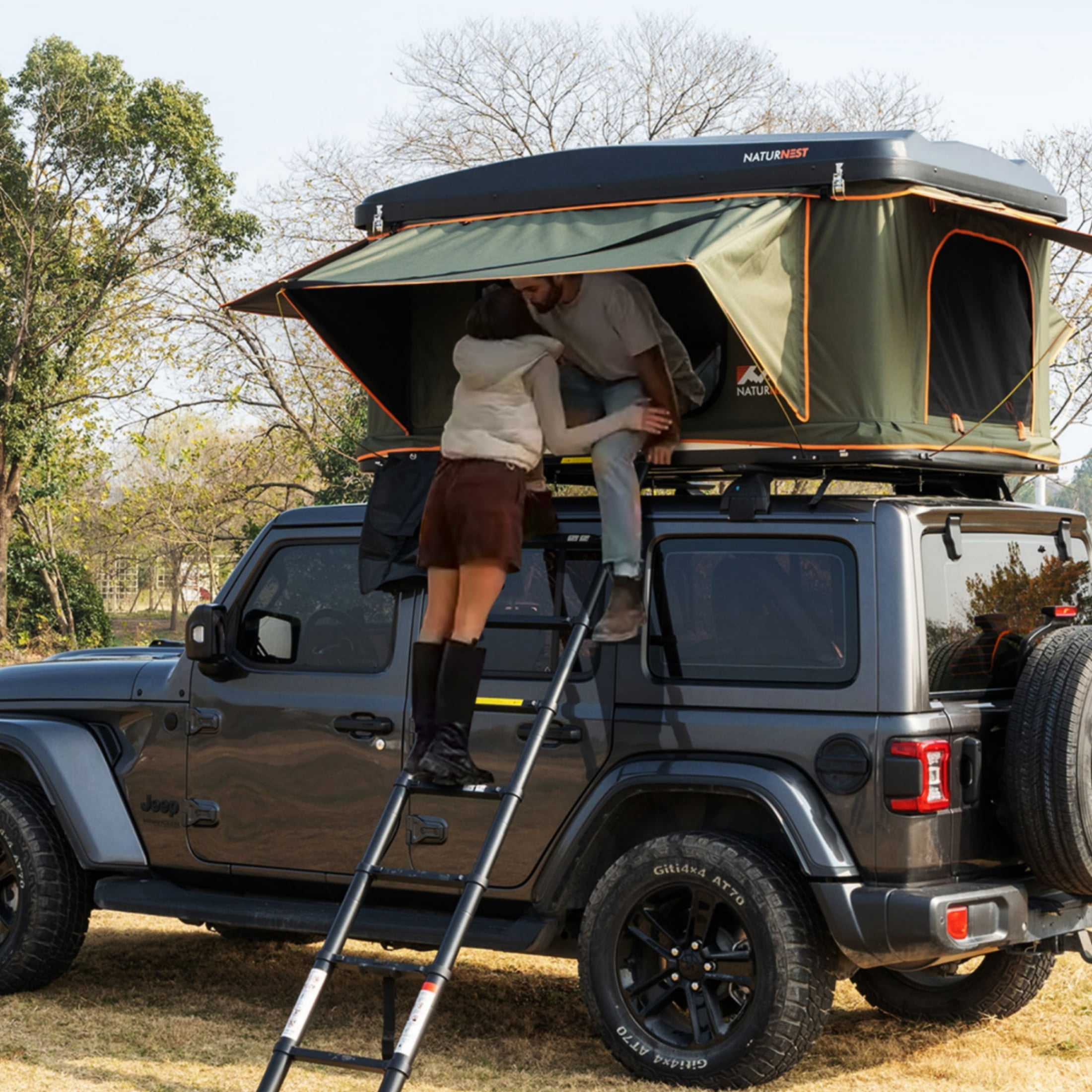 BAMACAR Naturnest Rooftop Tent Hardshell 2-4 Person Roof Top Tent for ...
