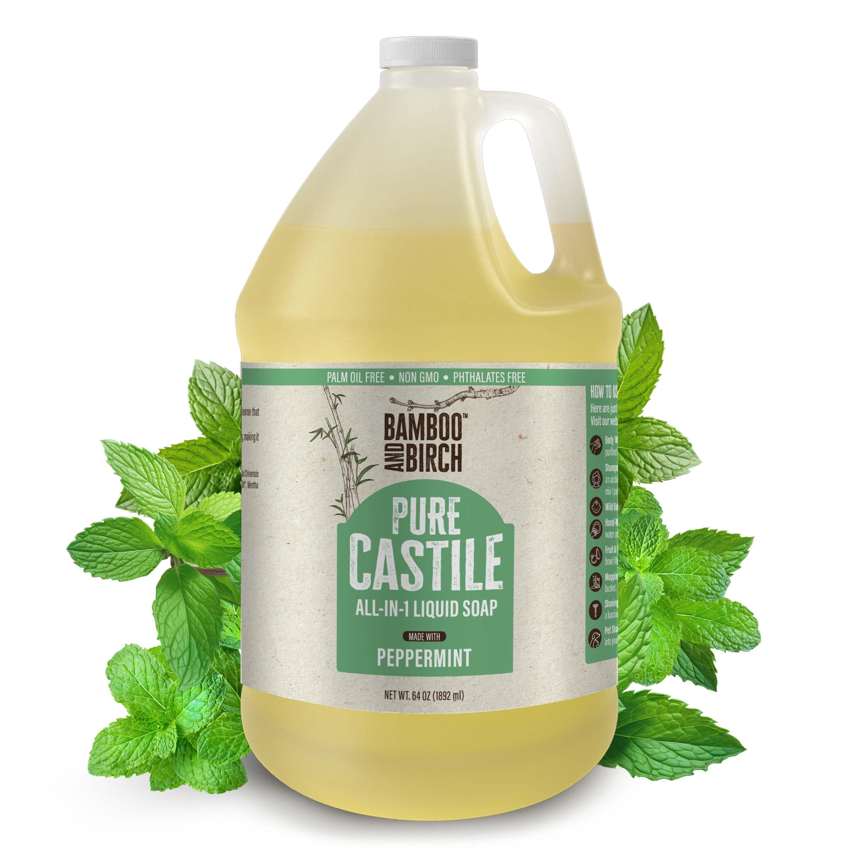 BAMBOO AND BIRCH Pure Castile Soap Liquid Organic Body Soap - Walmart.com