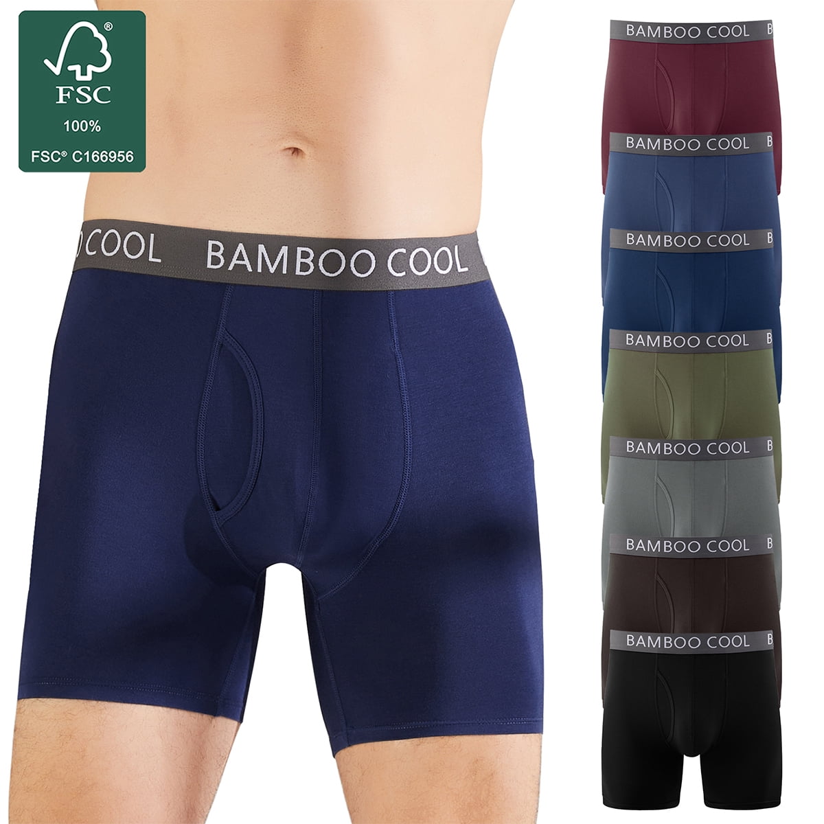 BAMBOO COOL Men’s Underwear Boxer Briefs,Soft Cooling Underwear with ...