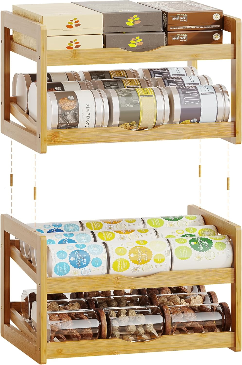 BAMBOOHOMIE Bamboo Can Organizer for Pantry, Natural - Walmart.com