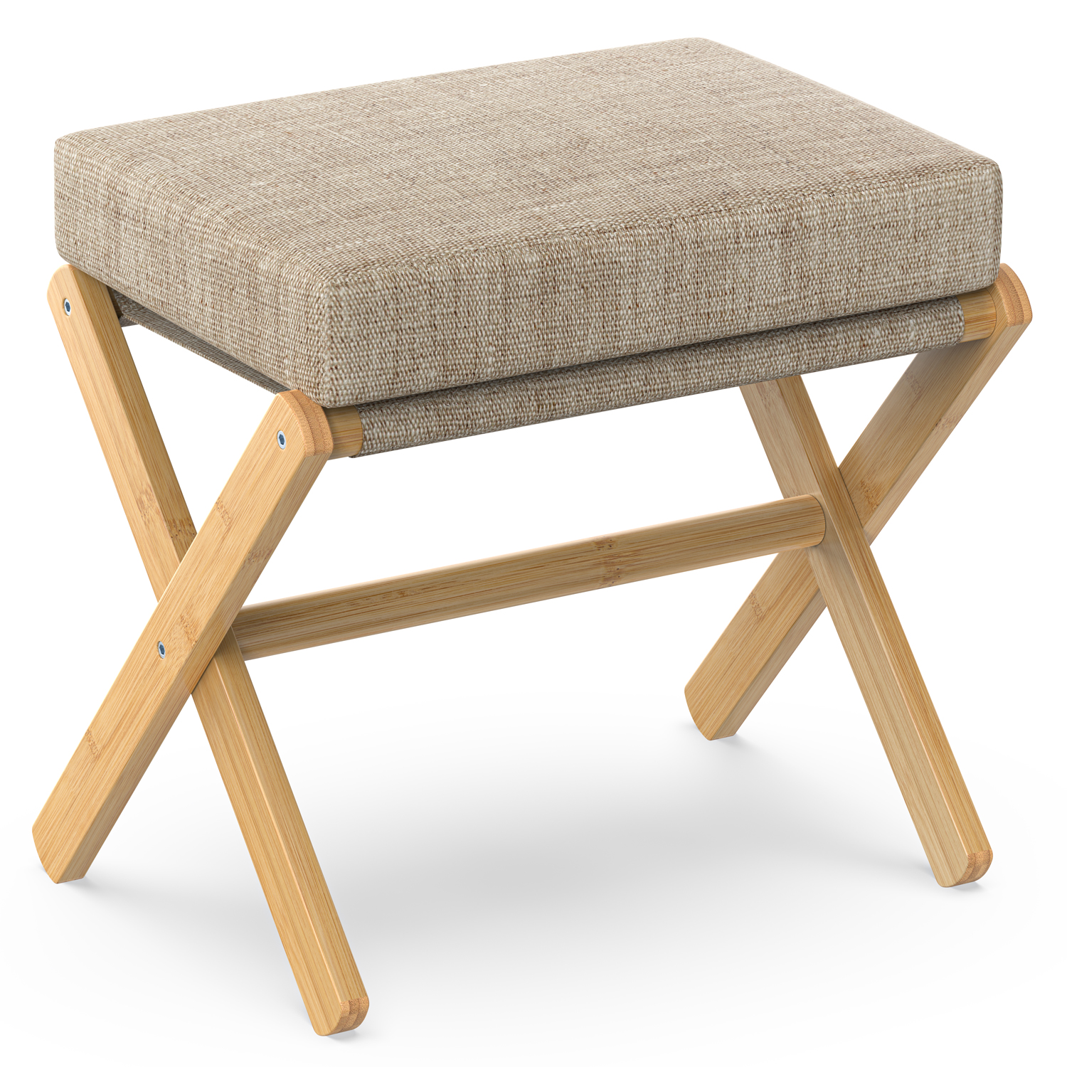 BAMBOOHOMIE Foldable Foot Stool for Vanity with Bamboo X Legs, Makeup ...