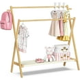BambooHomie, Kids Clothes Rack, Large Size, Child Bamboo Clothing Rack ...
