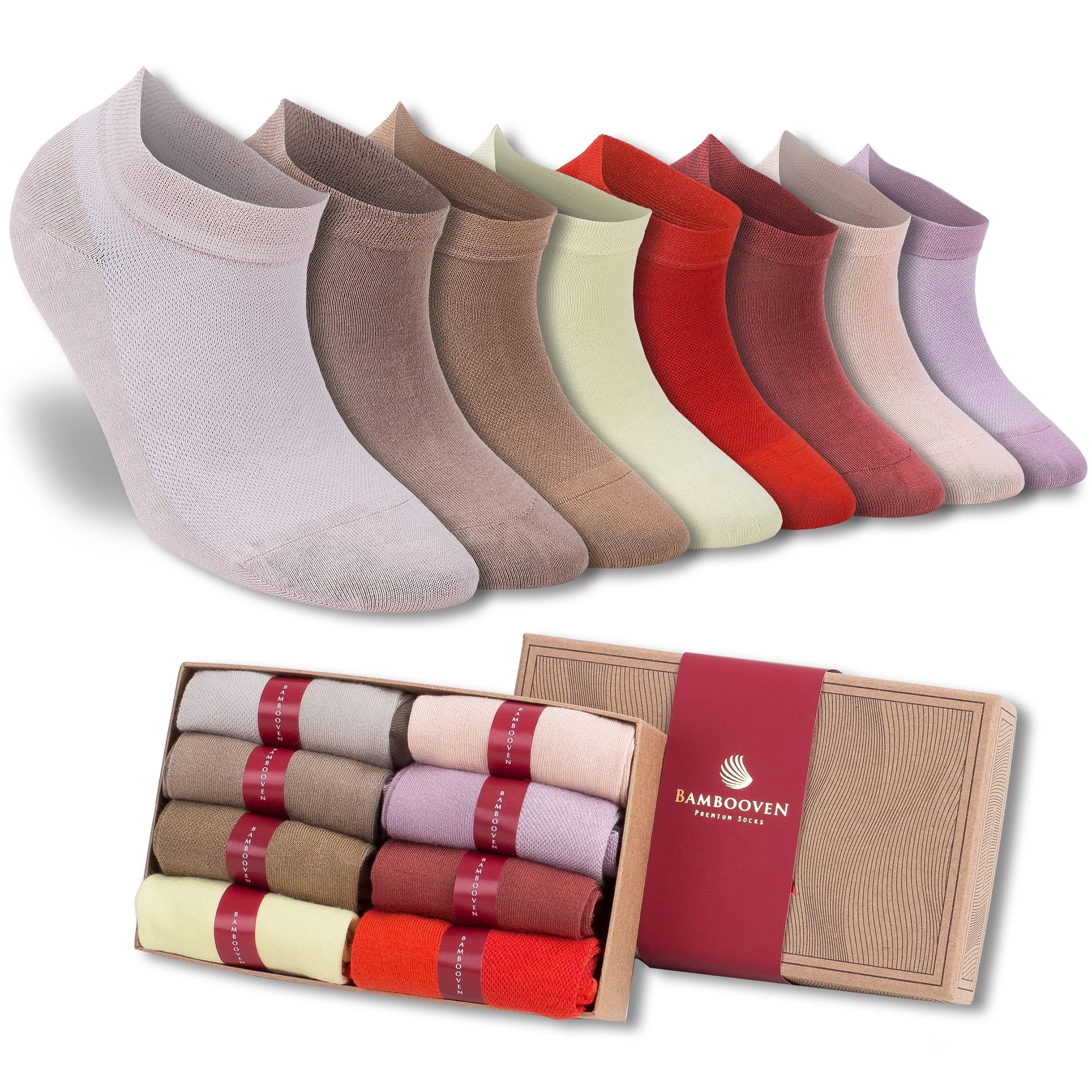Bambooven Women's Bamboo Ankle Socks - Odor Free & Breathable, 8 pairs ...