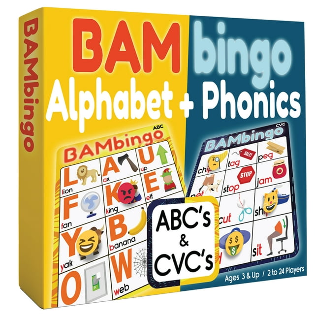 BAMBingo Alphabet Bingo and CVC Words Phonics Bingo Games for Kids Ages ...