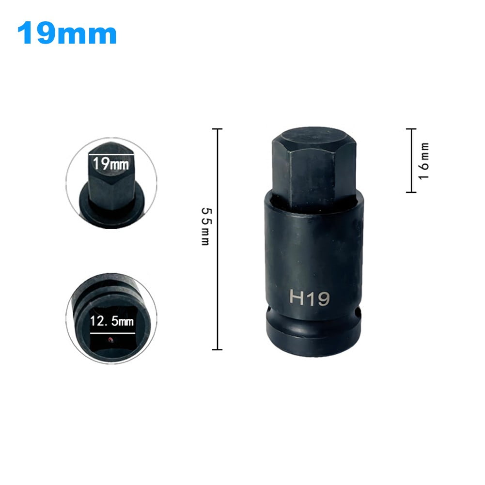 BAMILL 1/2 Impact Socket Wrench Adapter Hex Head Socket Ratchet Wrench ...