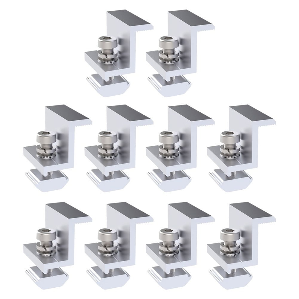 BAMILL 10 X Solar Panel Rail Bracket Mounting Aluminium Fixing End ...