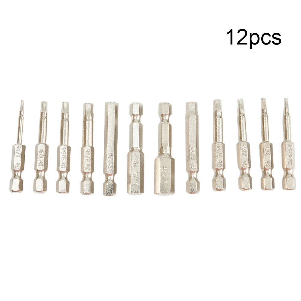 BAMILL 12 Size Hex Key Allen Bit Set Quick Change Connect Impact Driver Power Drill Bit ...