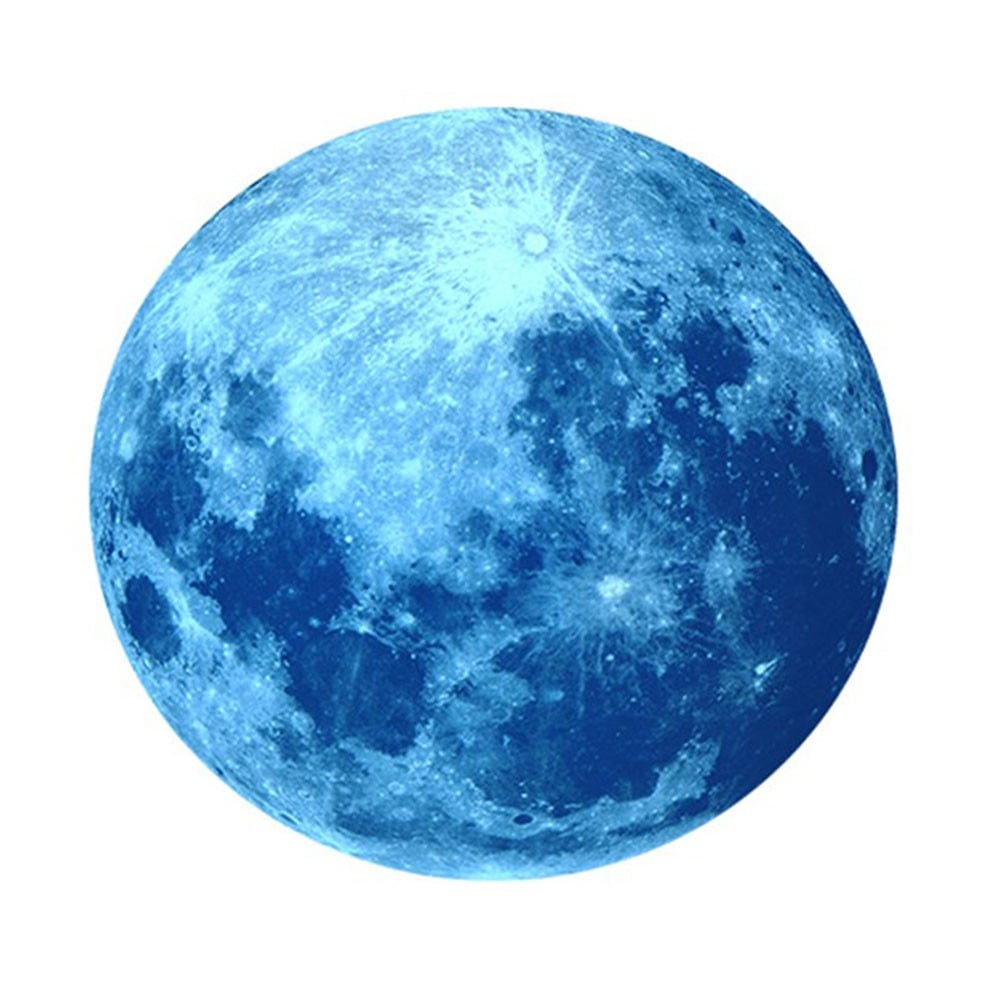 BAMILL 30CM 3D Luminous Moon Wall Sticker For Room Bedroom Decor Glow ...