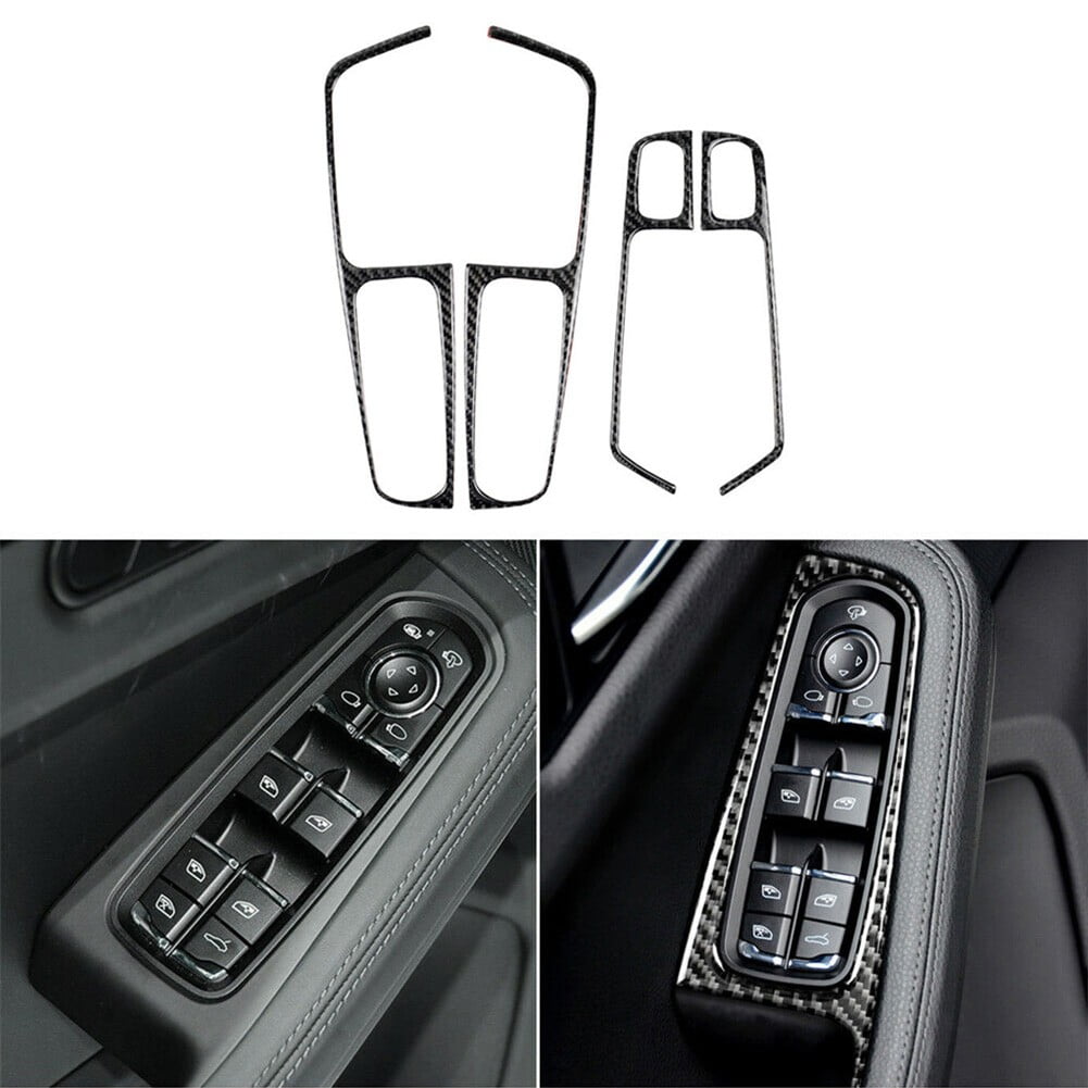 BAMILL 4× Carbon Fiber Glass Lift Switch Button Panel Trim For Porsche ...