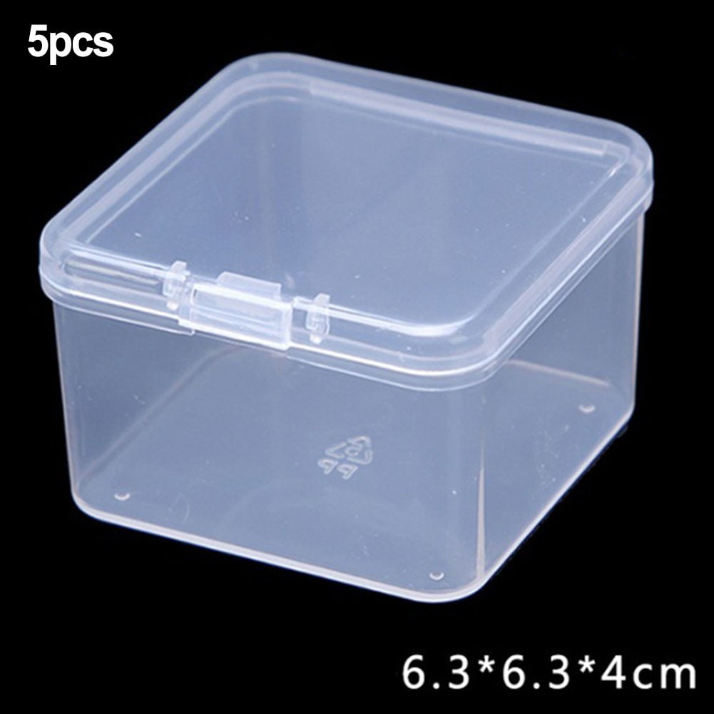 BAMILL 5Pcs Small Clear Plastic Small Box Hook Jewelry Earplugs ...