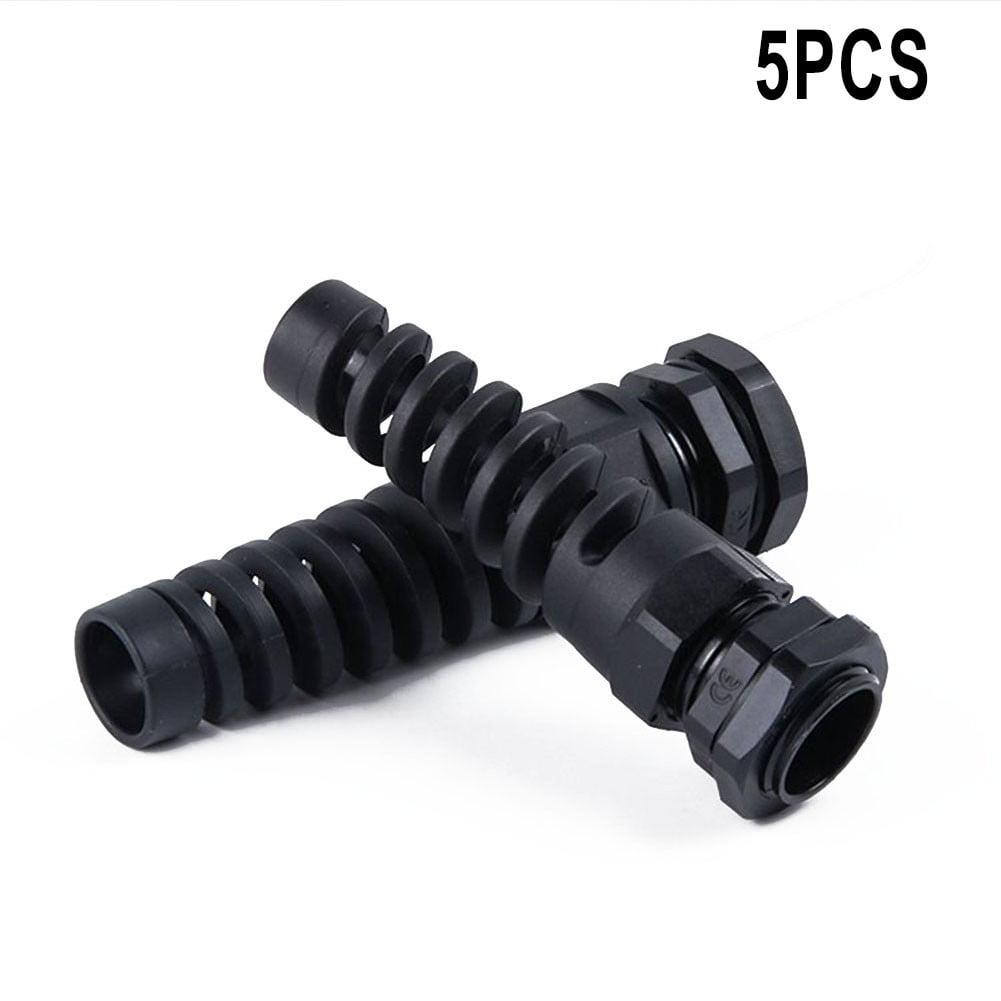BAMILL 5pc Waterproof M12 Cable Gland Connector Flexible Spiral Strain ...