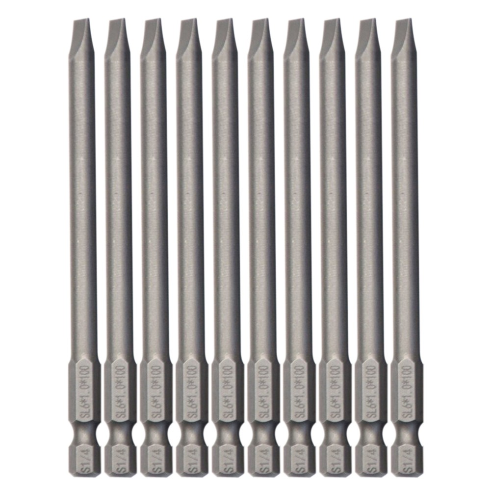 BAMILL 65-100mm Hardness SL3-SL6 Slotted Magnetic Screwdriver Bits Set ...