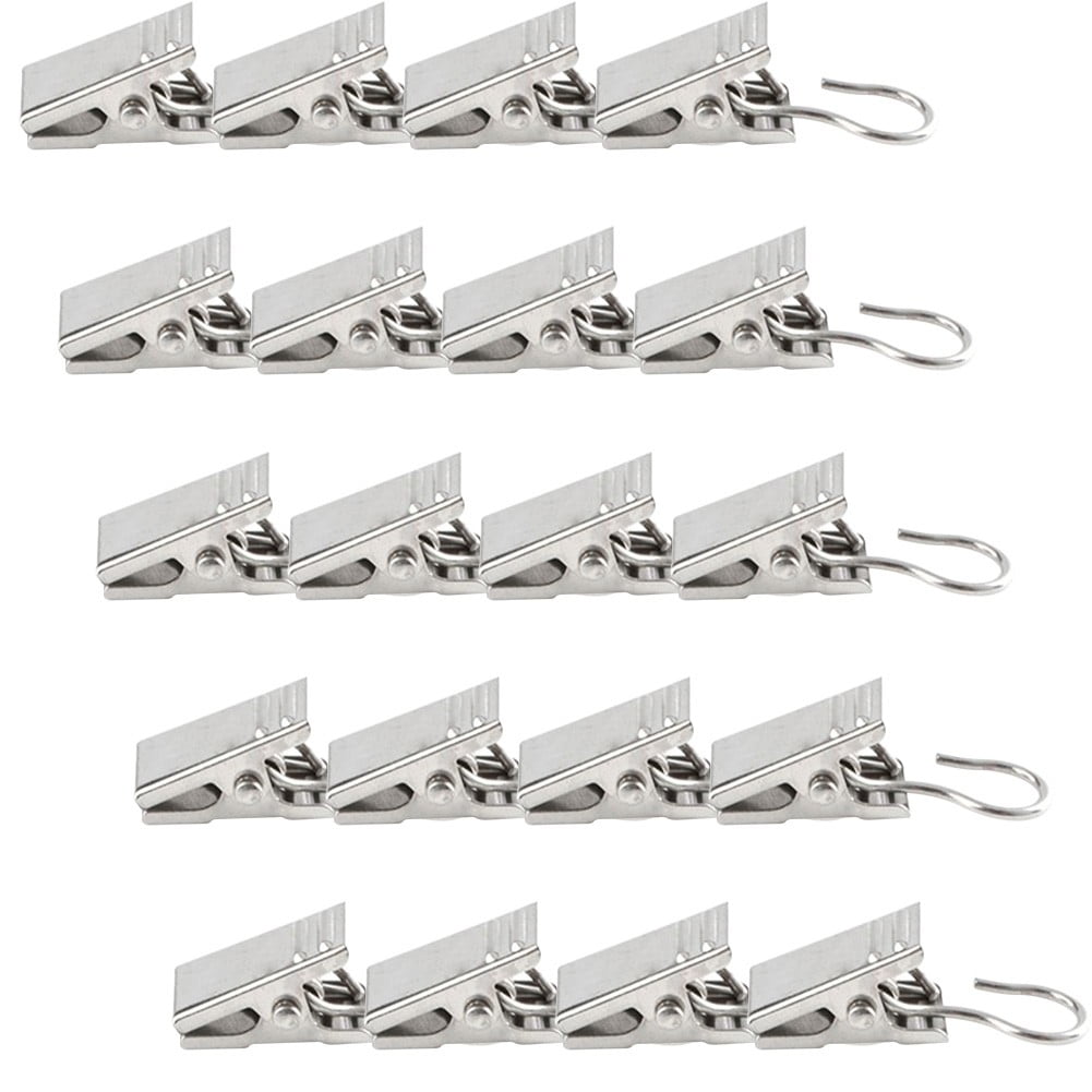 BAMILL Curtain Rod Clips Drapery Clip Metal Shower Curtain Rod Clip ...