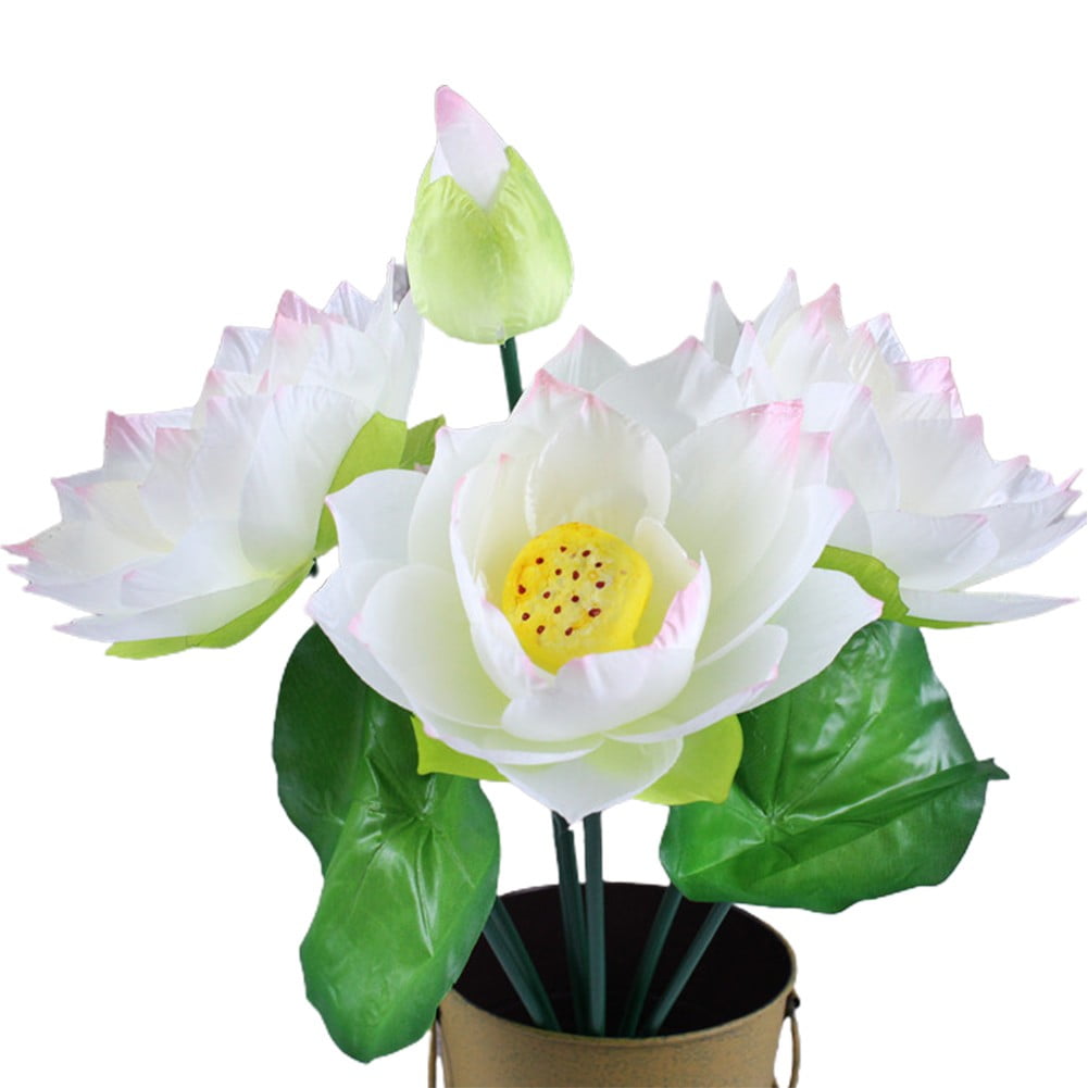 BAMILL Lotus Artificial Flower Lotus Stalks for Wedding Party Garden ...