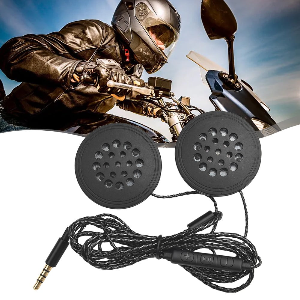BAMILL Motorcycle Headset Wired 3.5mm Stereo Helmet Headphone Speakers ...