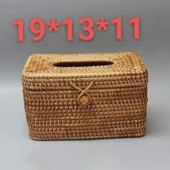 BAMILL Rattan Rectangular Round Tissue Box Home Creative Tissue Box ...