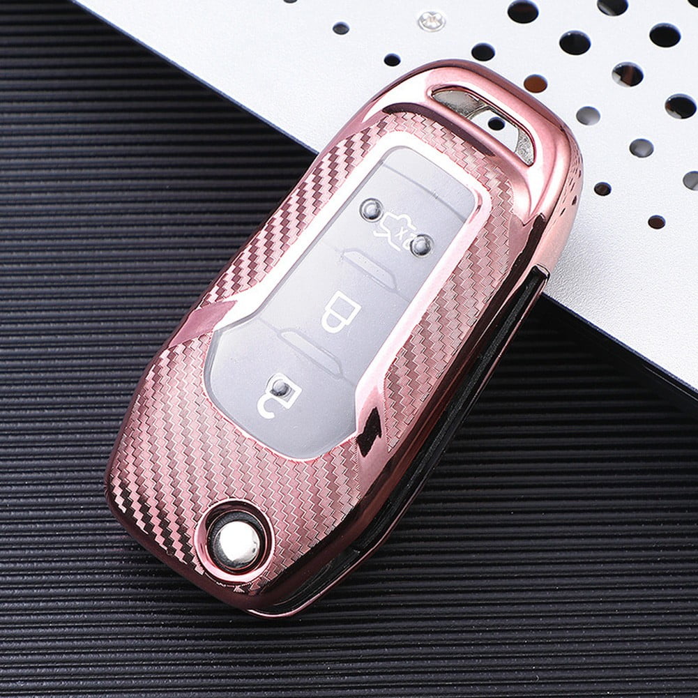 BAMILL TPU Carbon Fiber Car Flip Key Fob Case Cover For Ford F-150 for ...