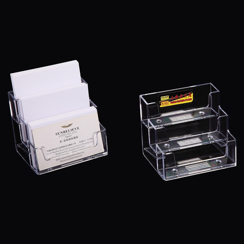 BAMILL Transparent Business Card Case Multi-layer Business Card Holder ...