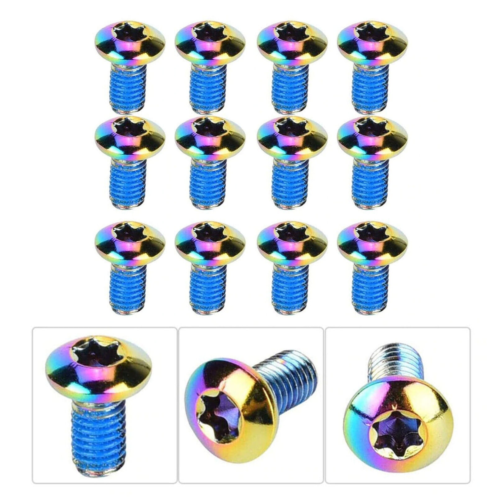 BAMILL colorful PRO Oil Slick Stainless Disc brake rotor bolts (12 pack ...