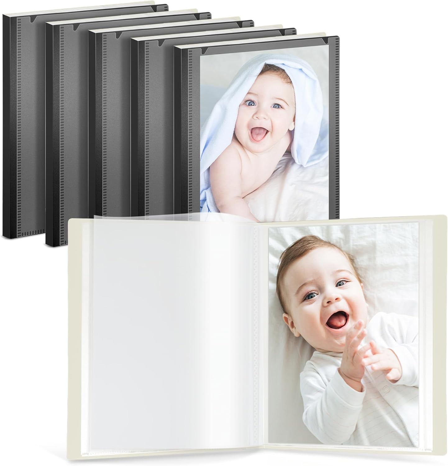 BAN Small Photo Album 4x6 (Black), 6-Pack 4 x 6 Photo Book, 24 Pockets ...