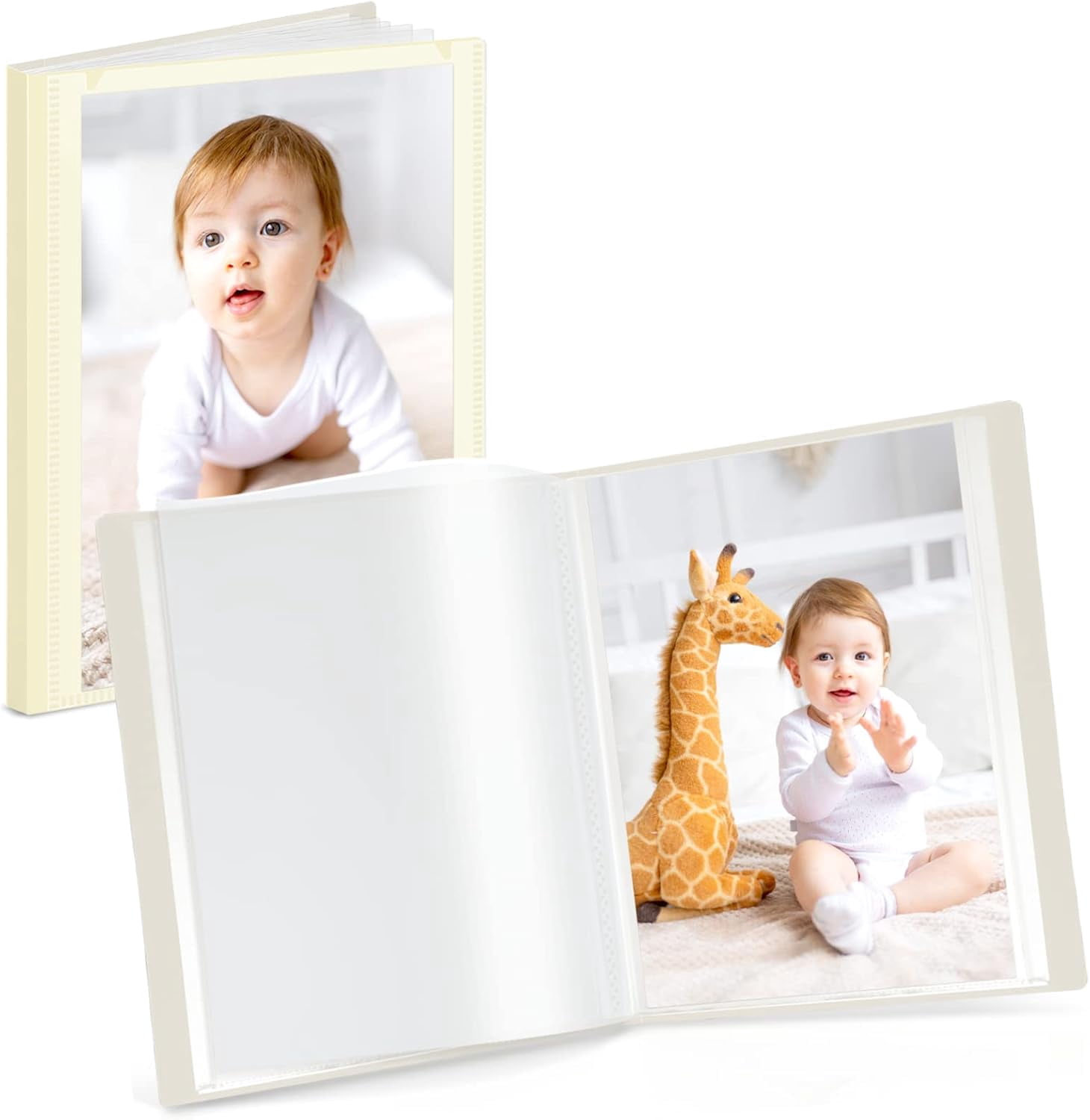BAN Small Photo Album 4x6 (Ivory), 2-Pack 4 x 6 Photo Book, 24 Pockets ...