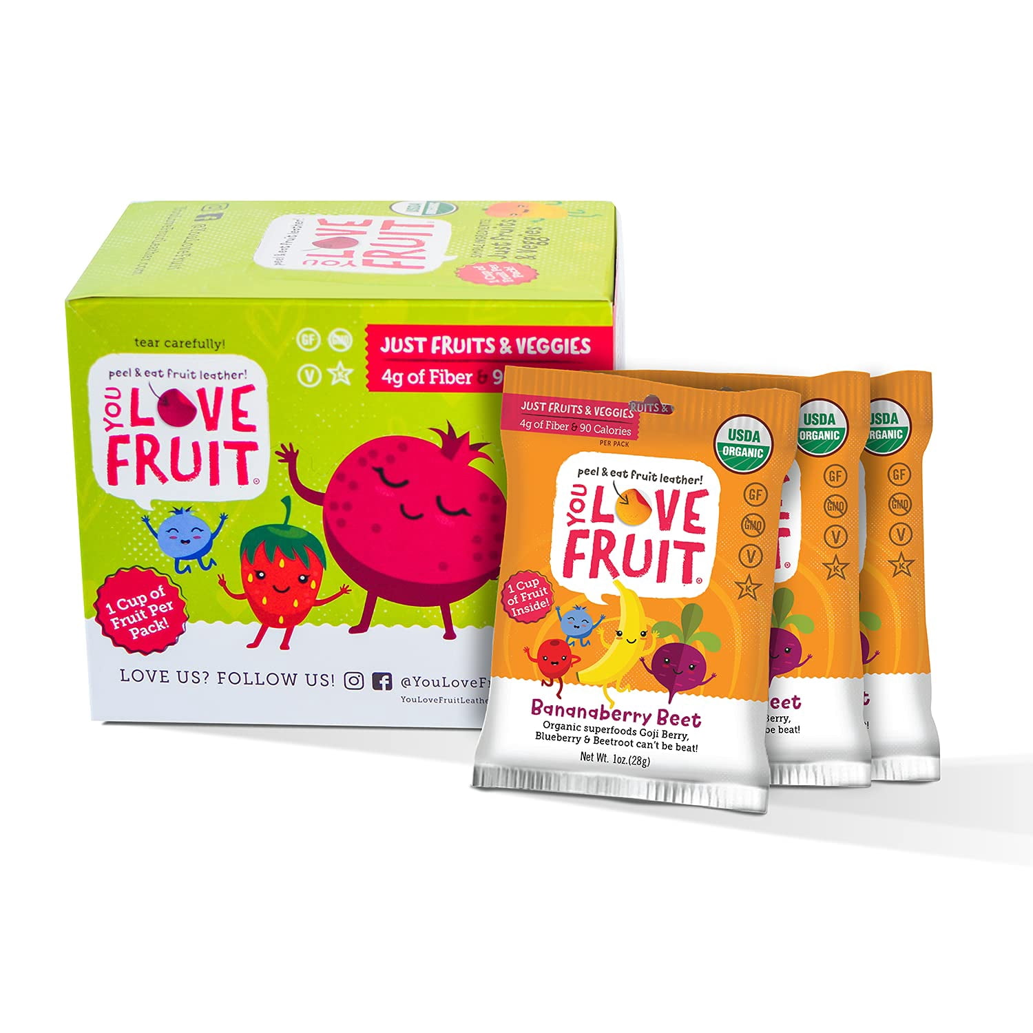 BANANABERRY BEET All Natural Fruit Snacks, Healthy Snack Pack, Real ...
