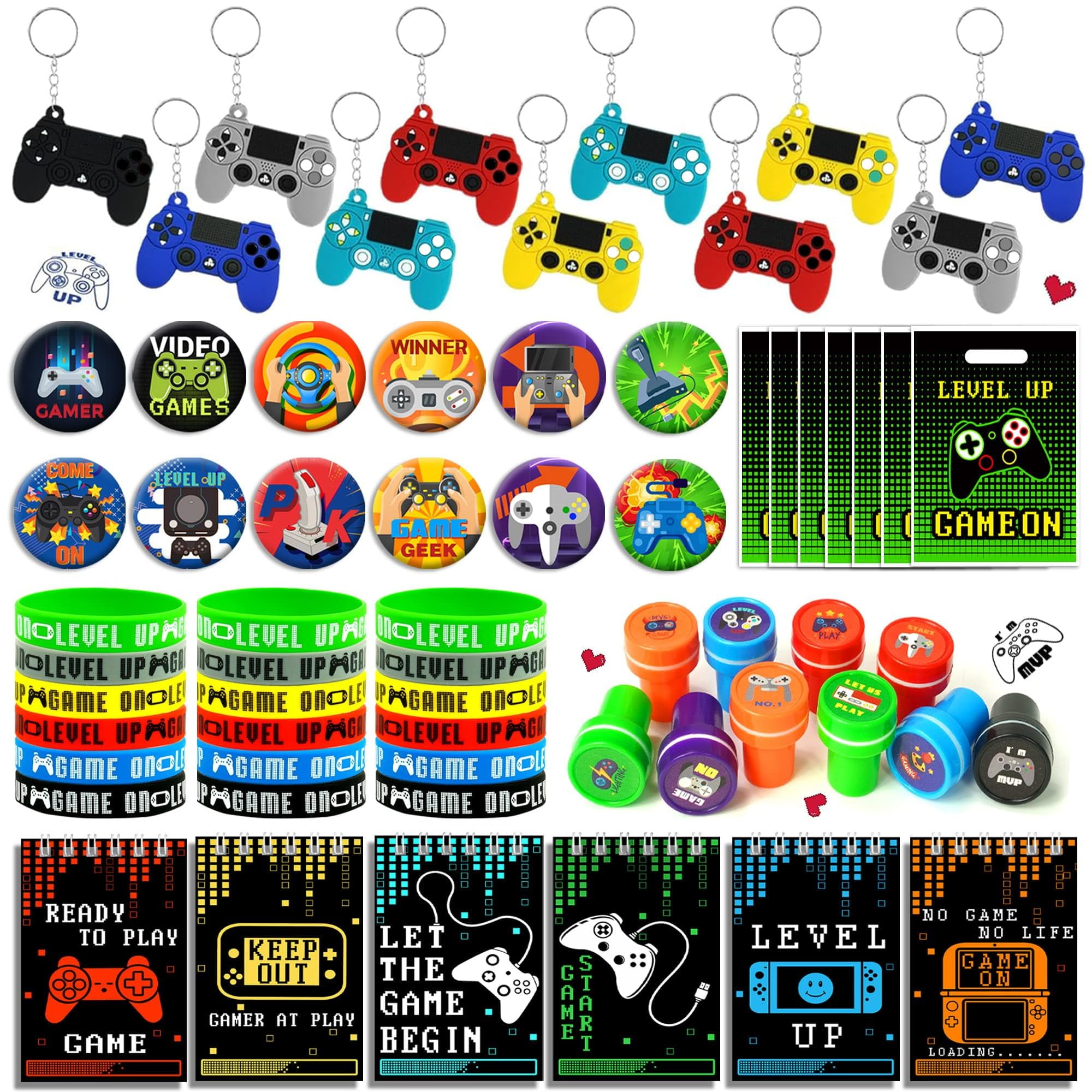BANBALLON 66 PCS Video MMF7 Game Party Favors Video Game Theme Notepads ...