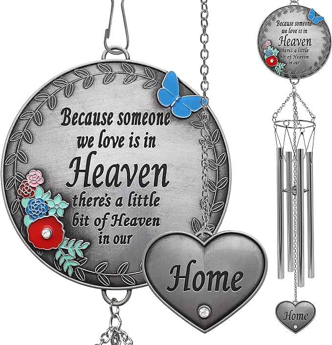 BANBERRY DESIGNS Memorial Wind Chimes - Because Someone We Love is in ...