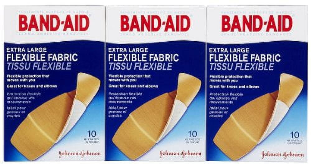BAND-AID Extra Large Flexible Fabric Bandages, Stretchable and ...