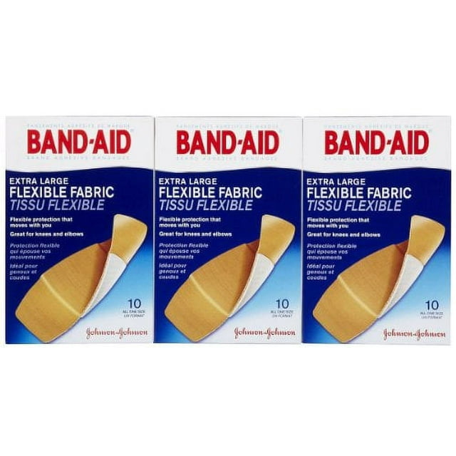 BAND-AID Extra Large Flexible Fabric Bandages, Stretchable and ...