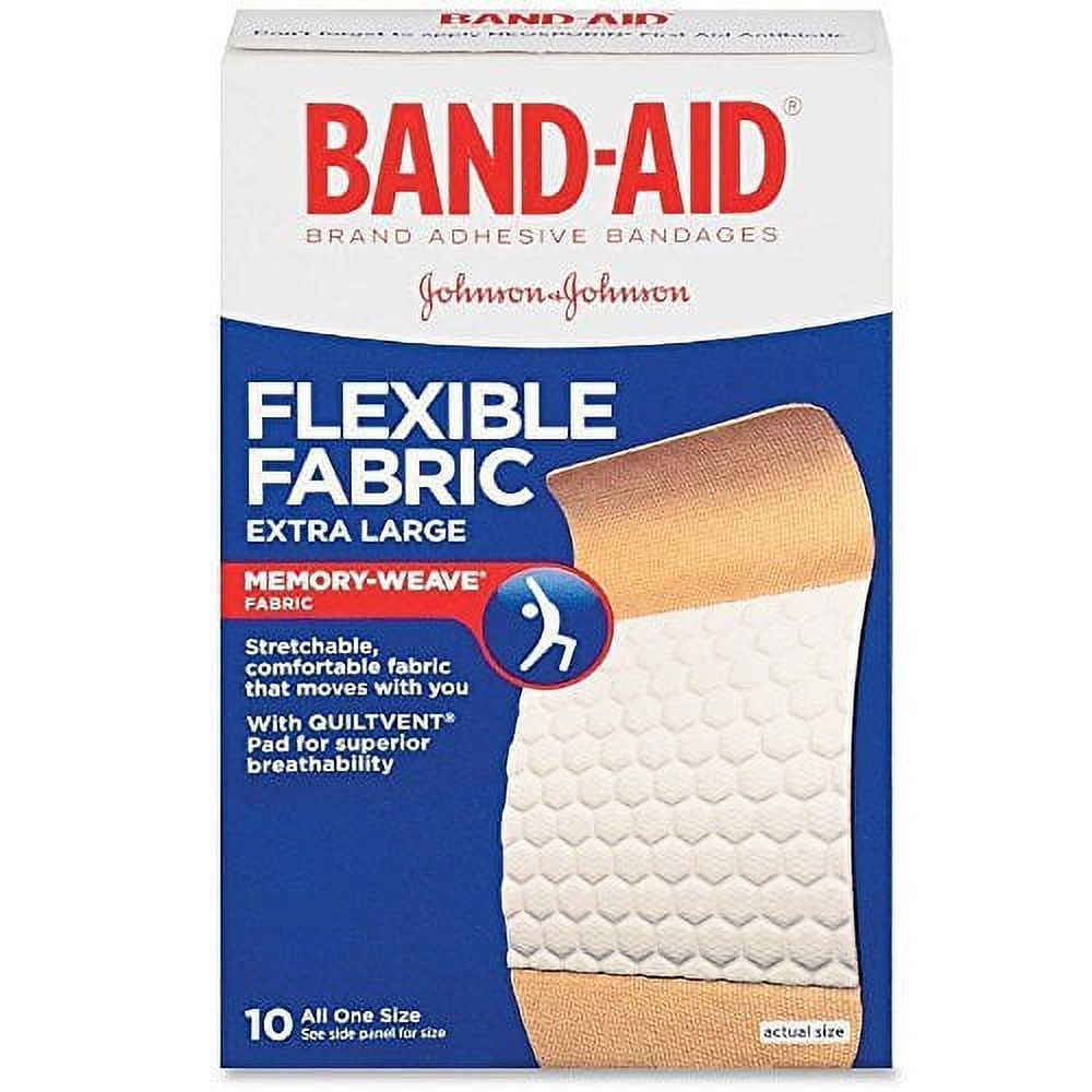 BAND-AID Flexible Fabric Bandages, Extra Large, Sterile, Comfortable ...