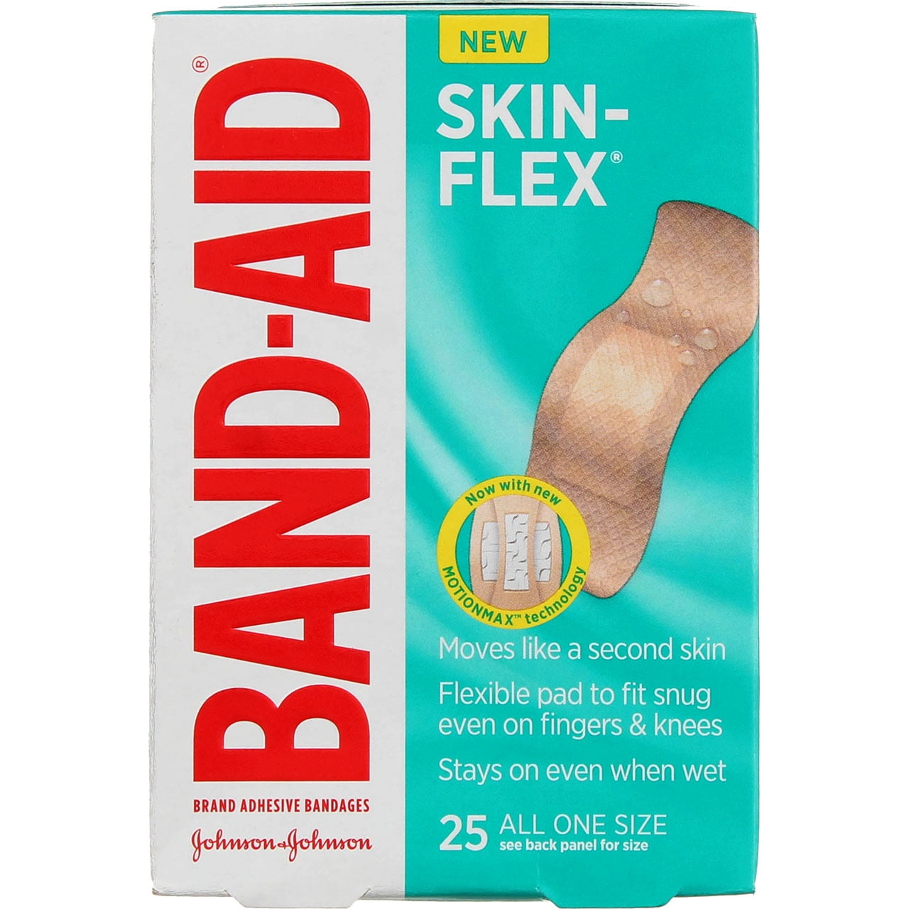 BAND-AID, Skin-Flex Adhesive Bandages, 25 Ct, All One Size Pack ...