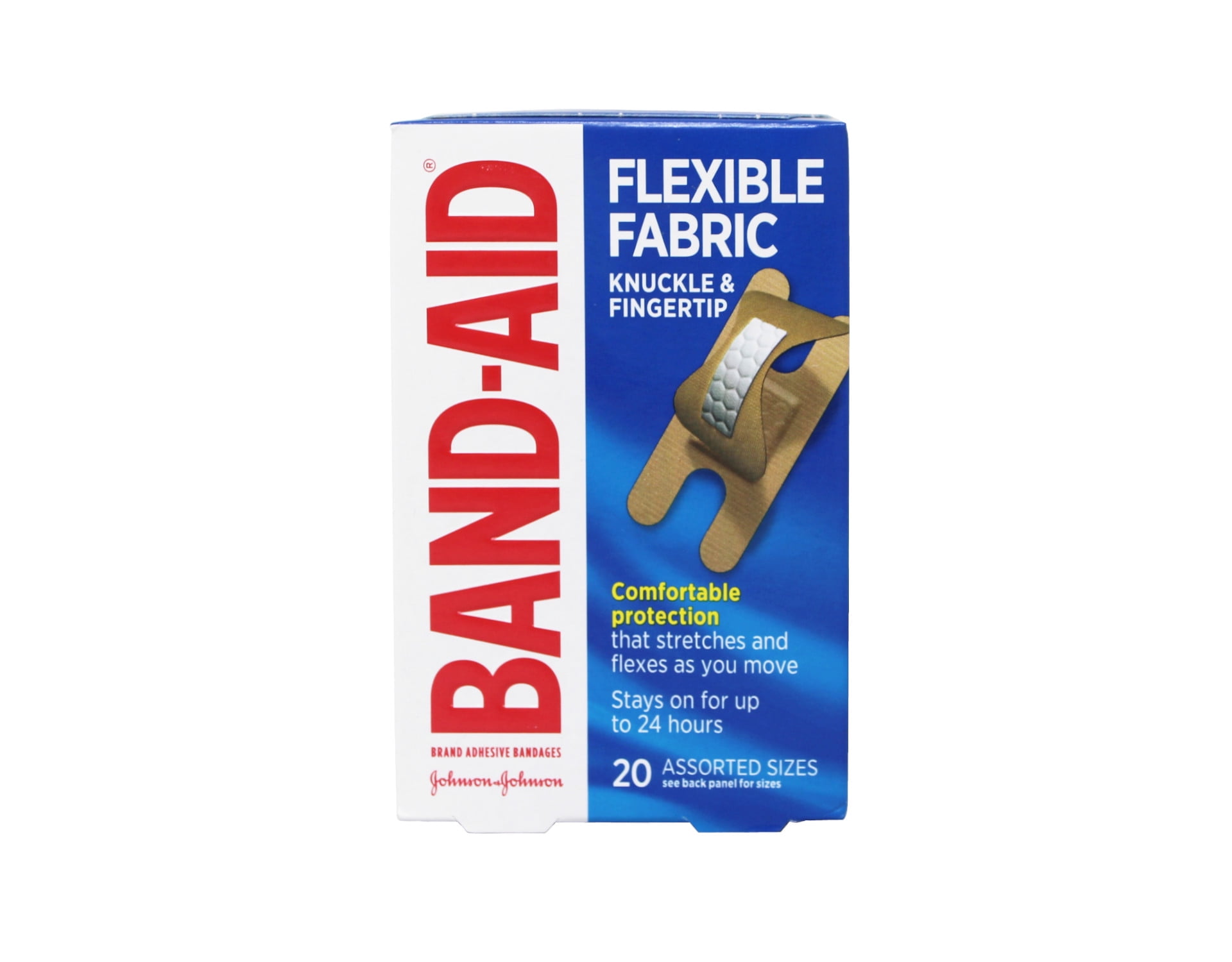 BAND-AID Flexible Fabric Bandages Knuckle - Fingertip 20 Each - Walmart.com
