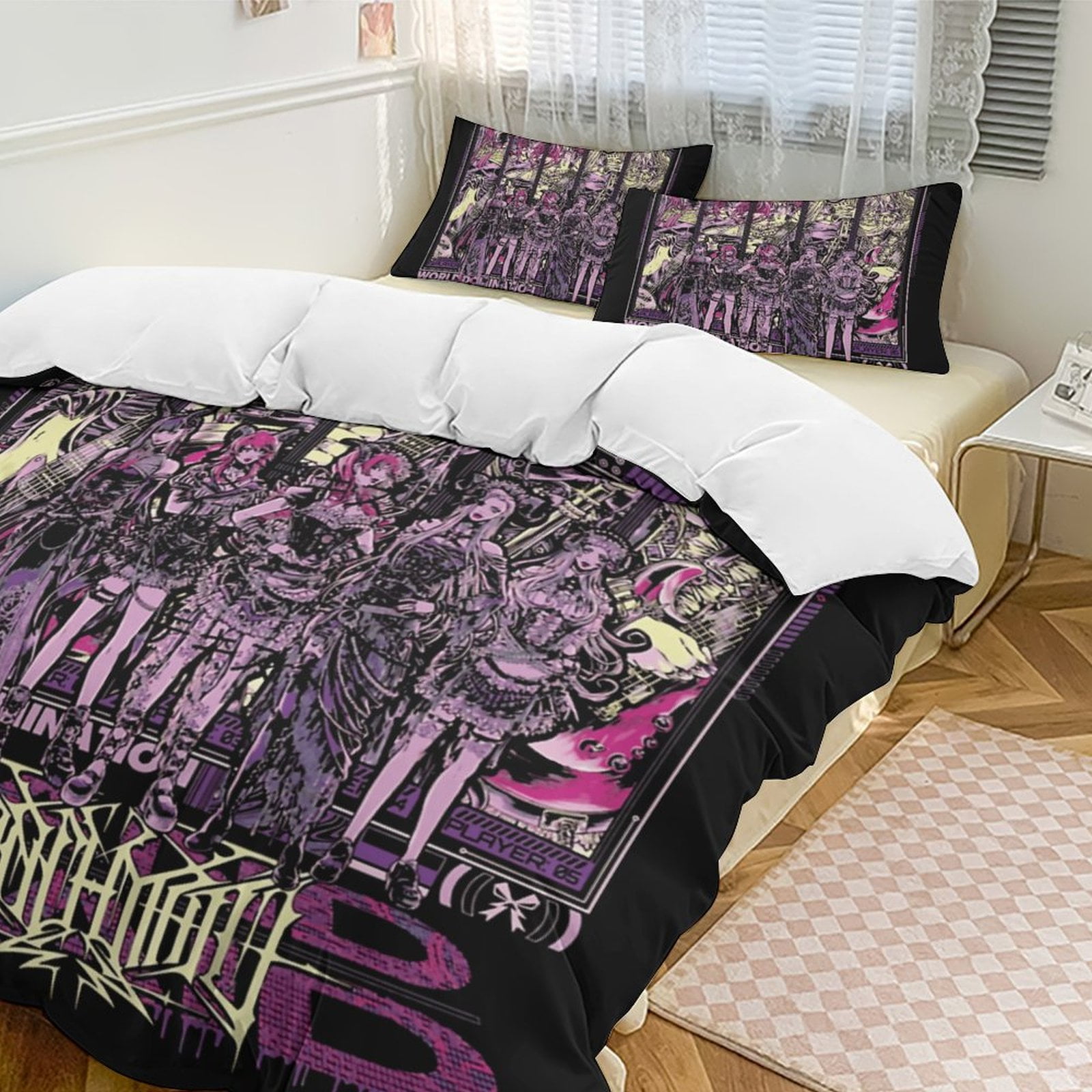 BAND MAID Anime Cartoon Bedding 3-Piece Set, 79 X 90 Inches, 1 Duvet ...