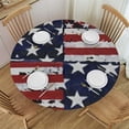 BANET 4th of July Patriotic Round Tablecloth Red White and Stripes ...